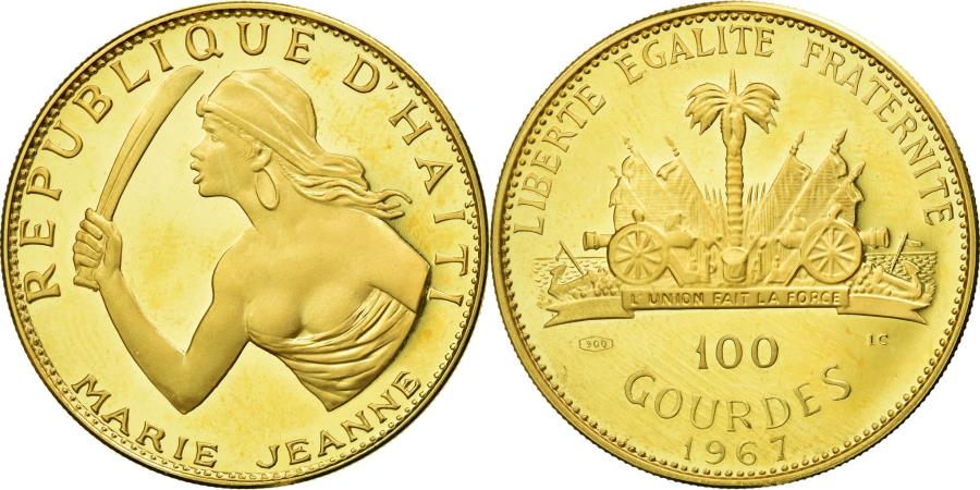 Coin, Haiti, 100 Gourdes, 1967, , Gold, KM:69 | North & Central ...