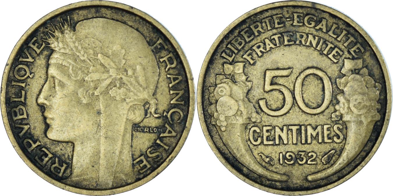 Coin, France, 50 Centimes, 1932 | European Coins