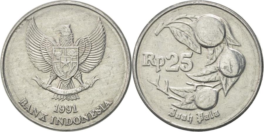 Indonesia, 25 Rupiah, 1991, , Aluminum, KM:55 | Asian and Middle ...
