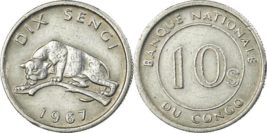 Coin, CONGO, DEMOCRATIC REPUBLIC, 10 Sengis, 1967, Paris, , Aluminum