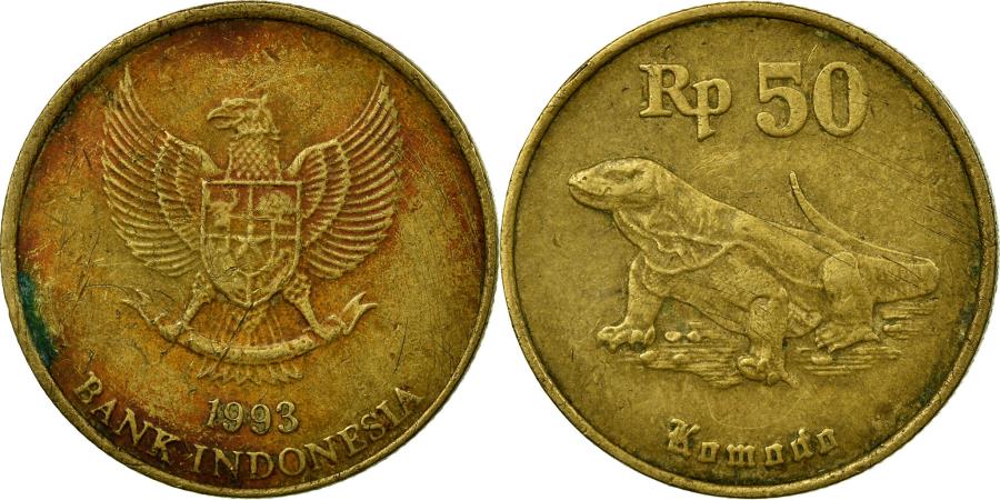 Coin, Indonesia, 50 Rupiah, 1993, , Aluminum-Bronze, KM:52 | Asian and ...
