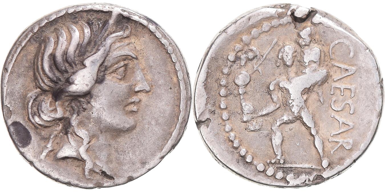 Coin, Julius Caesar, Denarius, 47-46 BC, Military mint in North Africa