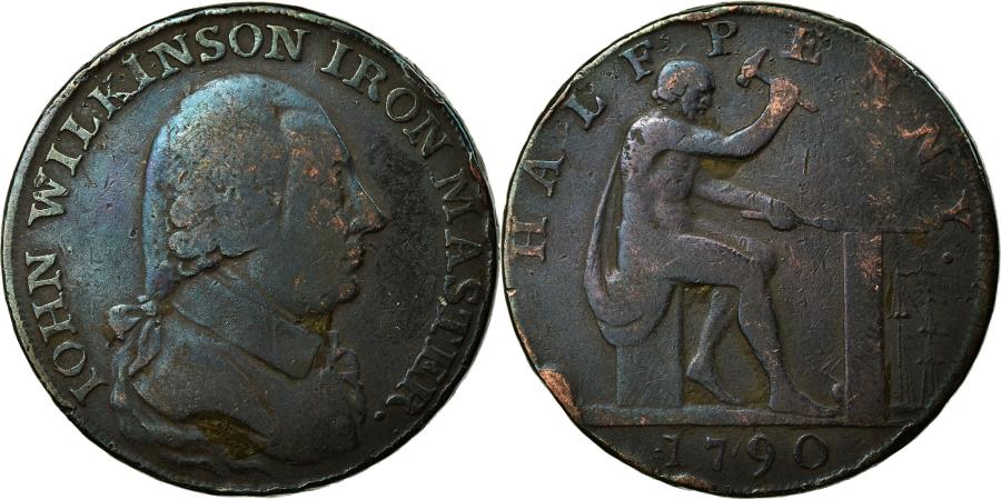 Coin, Great Britain, Warwickshire, John Wilkinson, Halfpenny Token, 1790