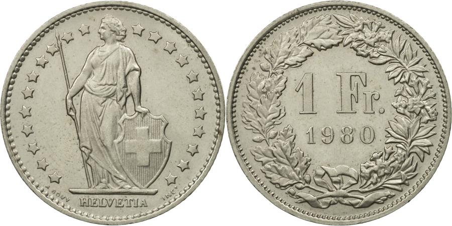 Switzerland, Franc, 1980, Bern, , Copper-nickel, KM:24a.1 | European Coins