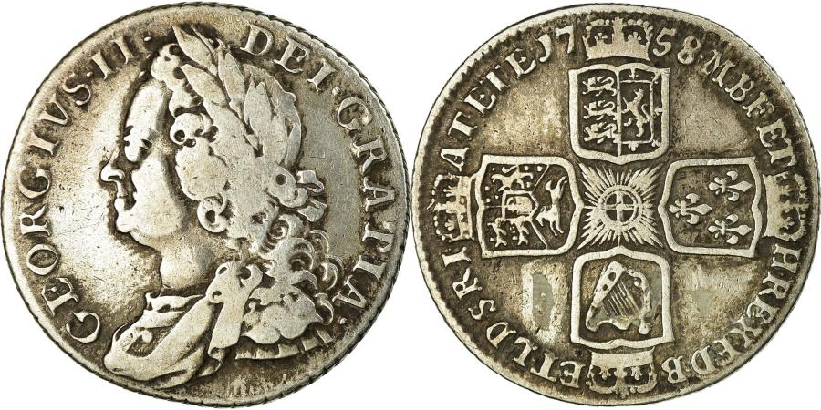 Coin, Great Britain, George II, Shilling, 1758, London, , Silver