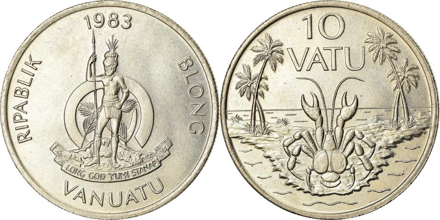Coin, Vanuatu, 10 Vatu, 1983, British Royal Mint, , Copper-nickel, KM:6