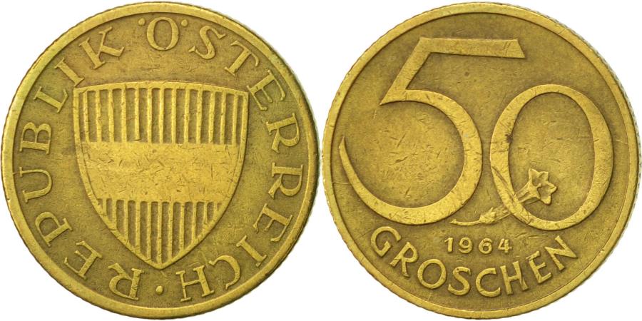 Austria, 50 Groschen, 1964, , Aluminum-Bronze, KM:2885 | European Coins