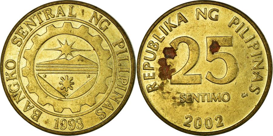 Coin, Philippines, 25 Sentimos, 2002, , Brass, KM:271 | Asian and Middle Eastern Coins