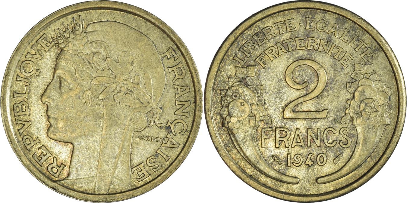 Coin, France, 2 Francs, 1940 | European Coins
