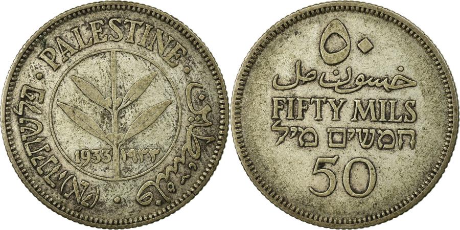 Coin, Palestine, 50 Mils, 1933, , Silver, KM:6 | Asian and Middle ...