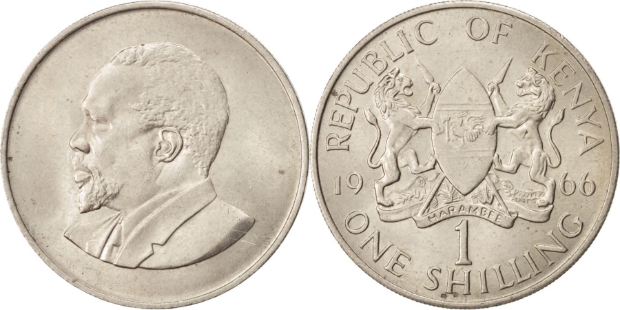 KENYA, Shilling, 1966, KM #5, , Copper-Nickel, 27.8, 7.75 | African Coins