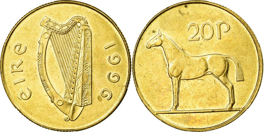 Coin, IRELAND REPUBLIC, 20 Pence, 1996, , Nickel-Bronze, KM:25