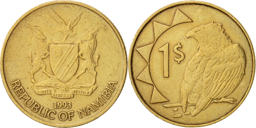 Namibia, Dollar, 1993, , Brass, KM:4 | African Coins