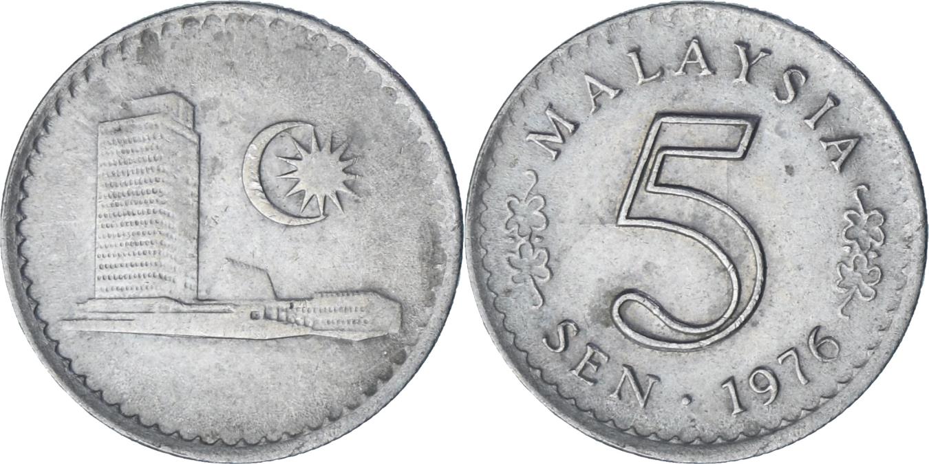 Malaysia, 5 Sen, 1976 | Asian and Middle Eastern Coins