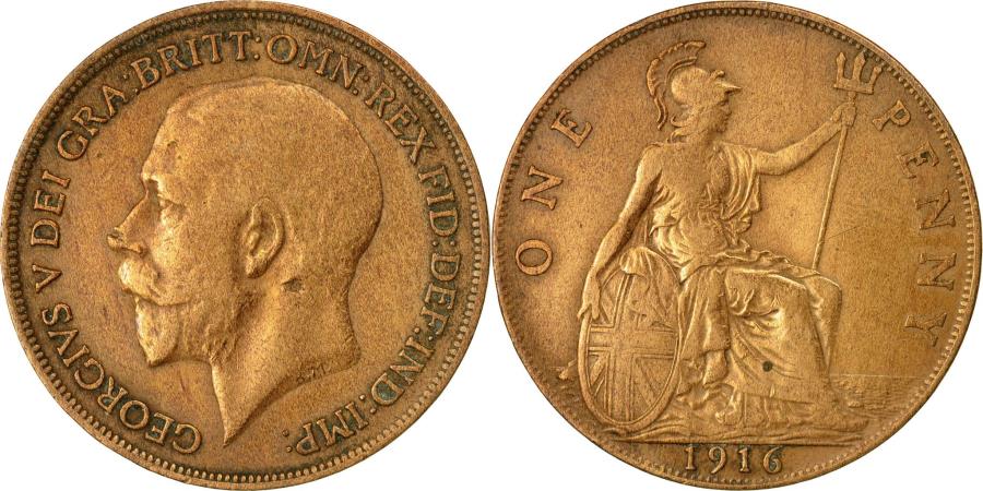 Coin, Great Britain, George V, Penny, 1916, , Bronze, KM:810 | European ...
