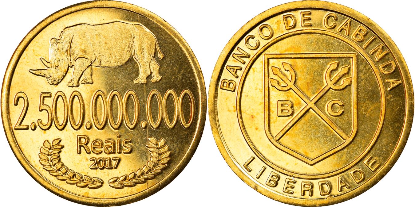 Coin, CABINDA, 2 milliards 500 millions de reais, 2017, , Bronze-Aluminium