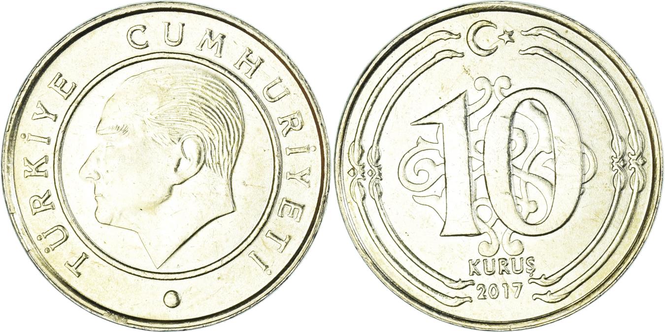 Coin, Turkey, 10 Kurus, 2017 | Asian and Middle Eastern Coins