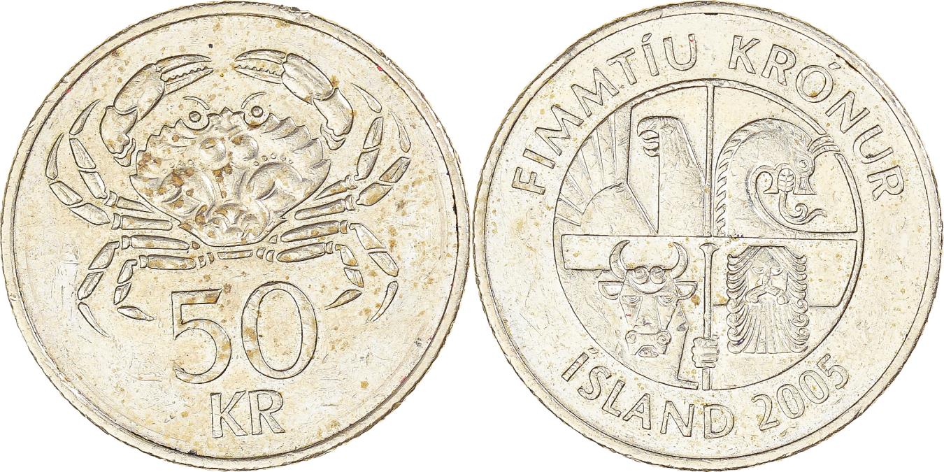 Coin, Iceland, 50 Kronur, 2005 | European Coins
