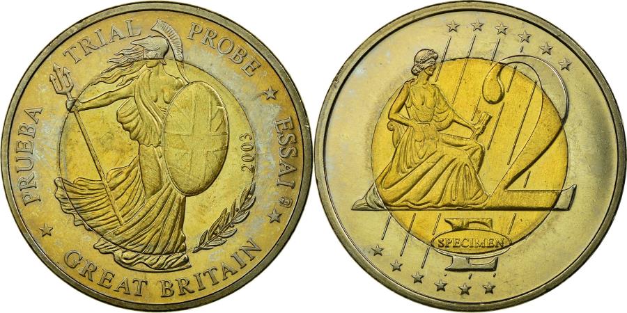Great Britain, Fantasy euro patterns, 2 Euro, 2003, , Bi-Metallic