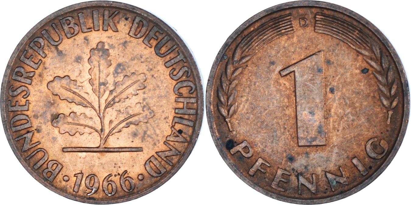 Coin, Germany, Pfennig, 1966 | European Coins
