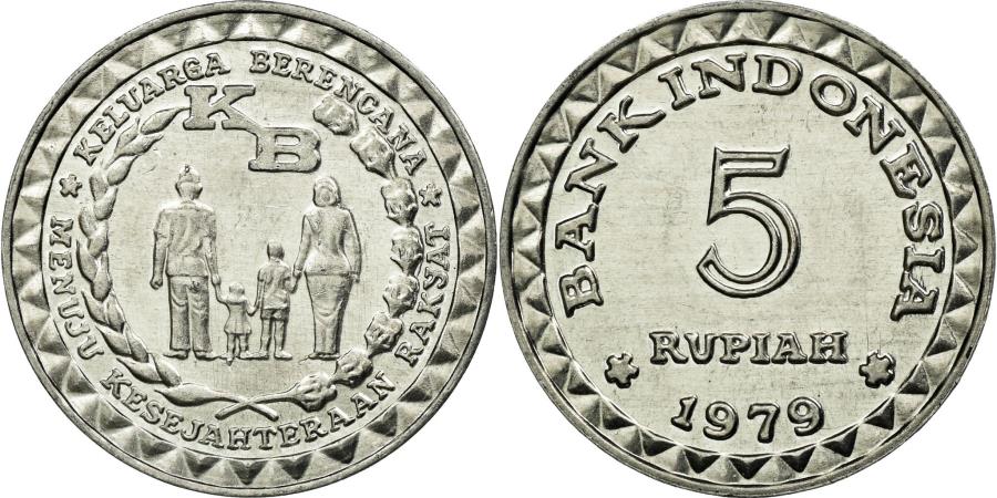 Coin, Indonesia, 5 Rupiah, 1979, , Aluminum, KM:43 | Asian and Middle ...