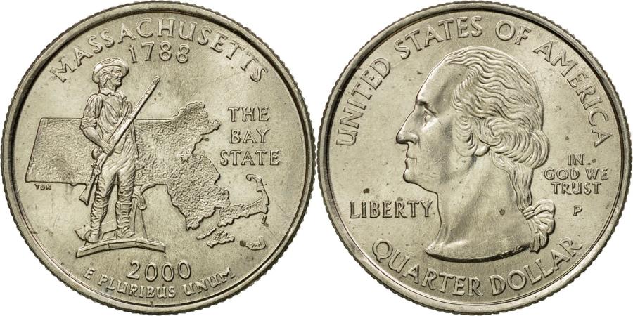 Coin, United States, Quarter, 2000, U.S. Mint, Philadelphia,