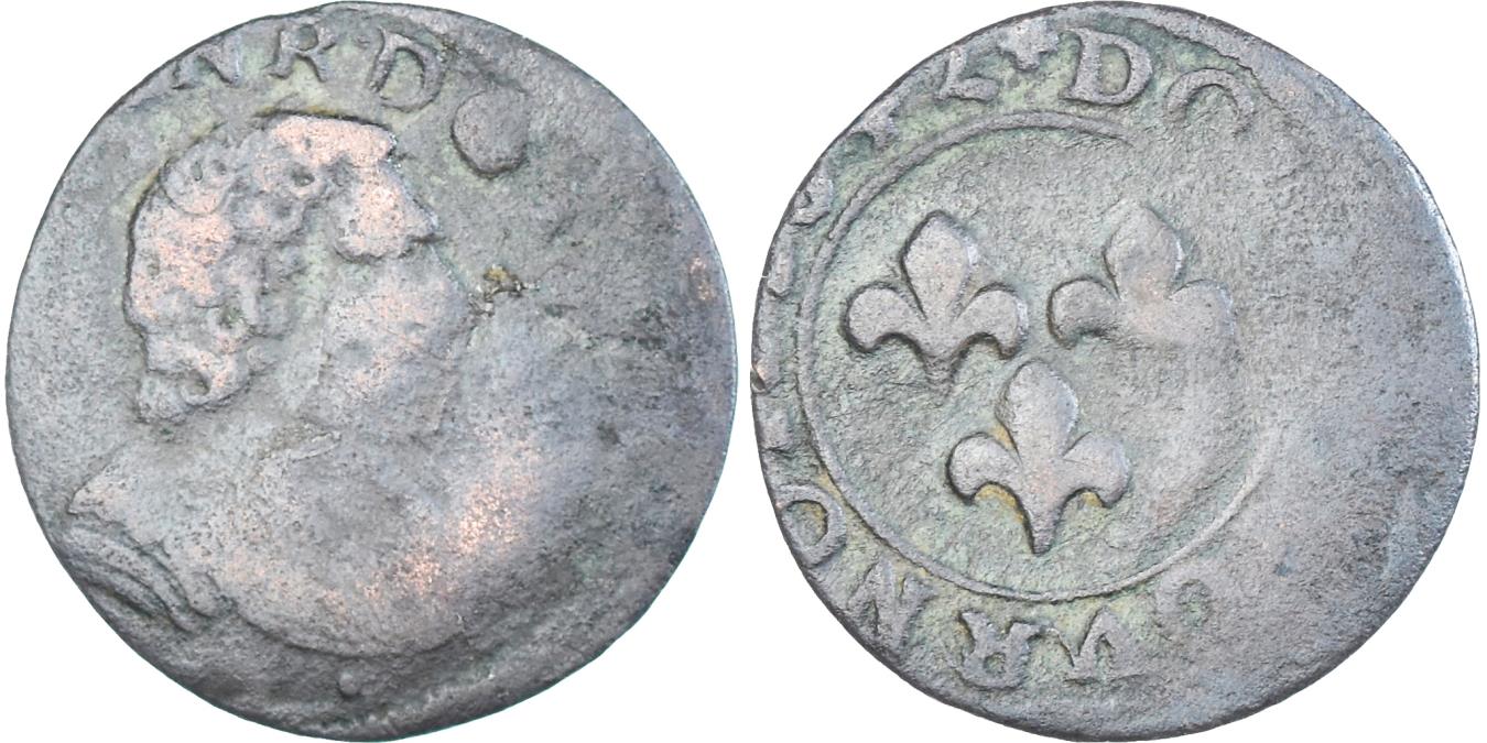 Coin, France, Frédéric-Henri de Nassau, Double Tournois, 1642,