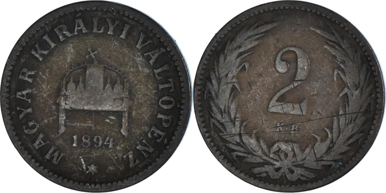 Coin, Hungary, 2 Filler, 1894 | European Coins