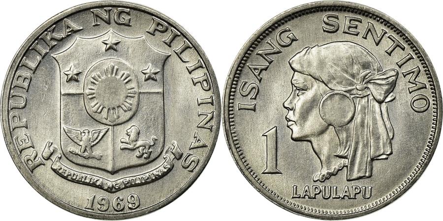 Coin, Philippines, Sentimo, 1969, , Aluminum, KM:196 | Asian and Middle ...