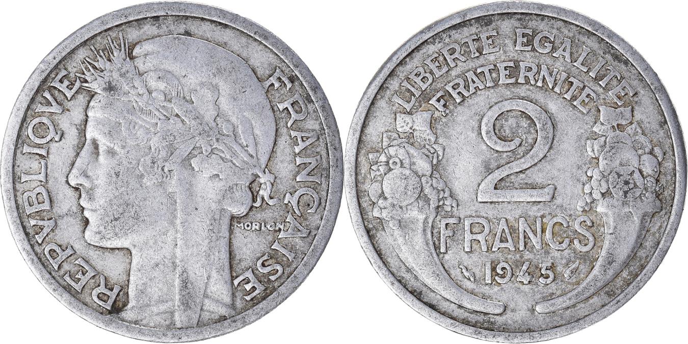 Coin, France, 2 Francs, 1945 | European Coins