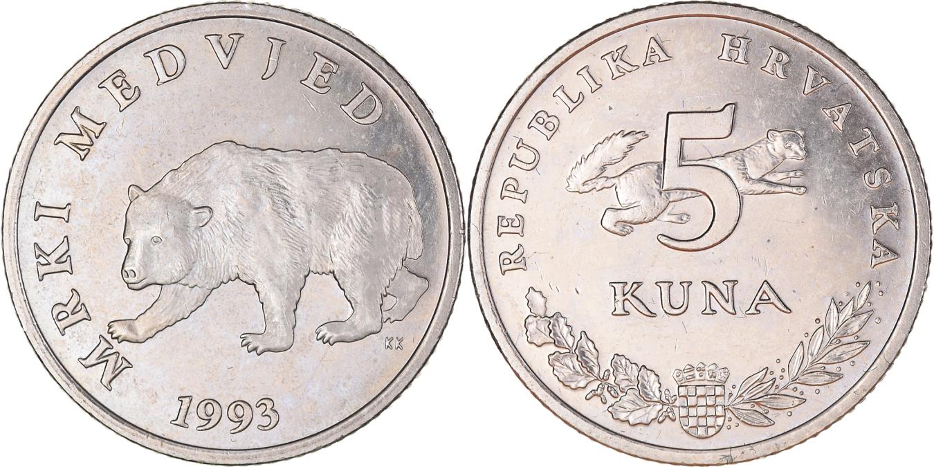 Coin, Croatia, 5 Kuna, 1993, , Copper-Nickel-Zinc, KM:11 | European Coins
