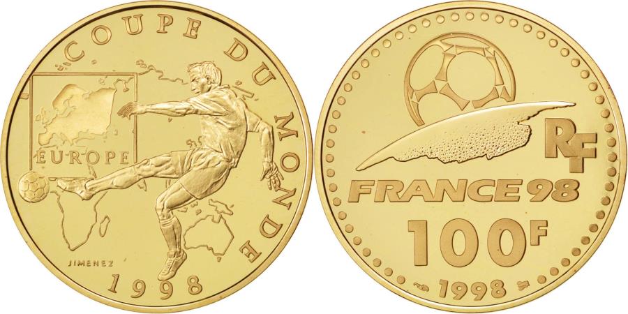 Coin, France, Coupe du Monde, 100 Francs, 1998, , Gold, KM:1171