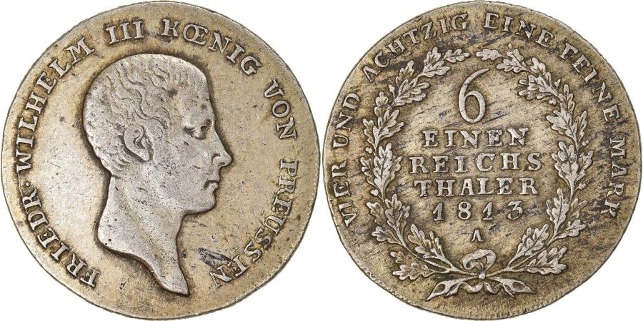 Coin, German States, PRUSSIA, Friedrich Wilhelm III, 1/6 Thaler, 1813 ...