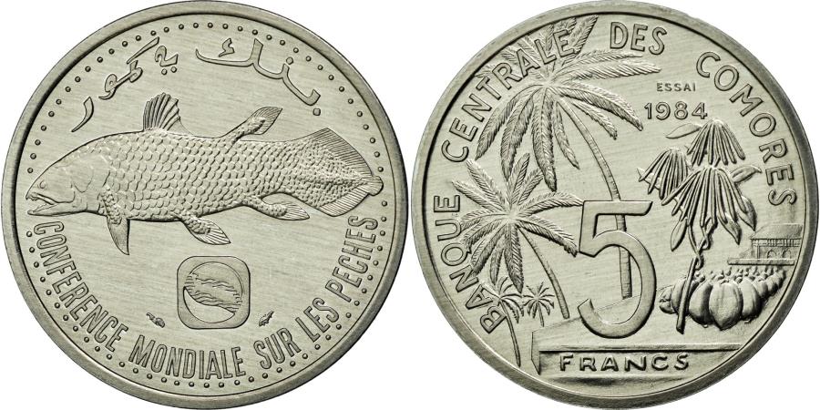 Coin, Comoros, 5 Francs, 1984, Paris, , Aluminium, KM:E9 | African Coins
