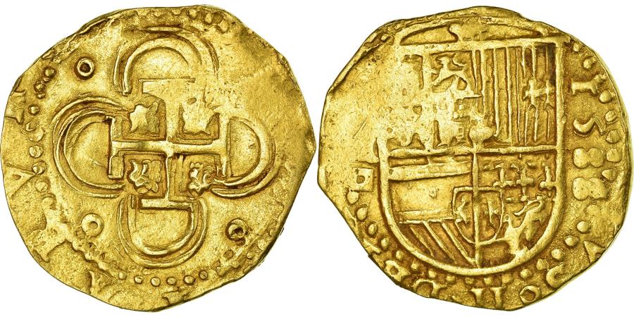 Coin, Spain, Philip II, 2 Escudos, 1588, Seville, , Gold | European Coins