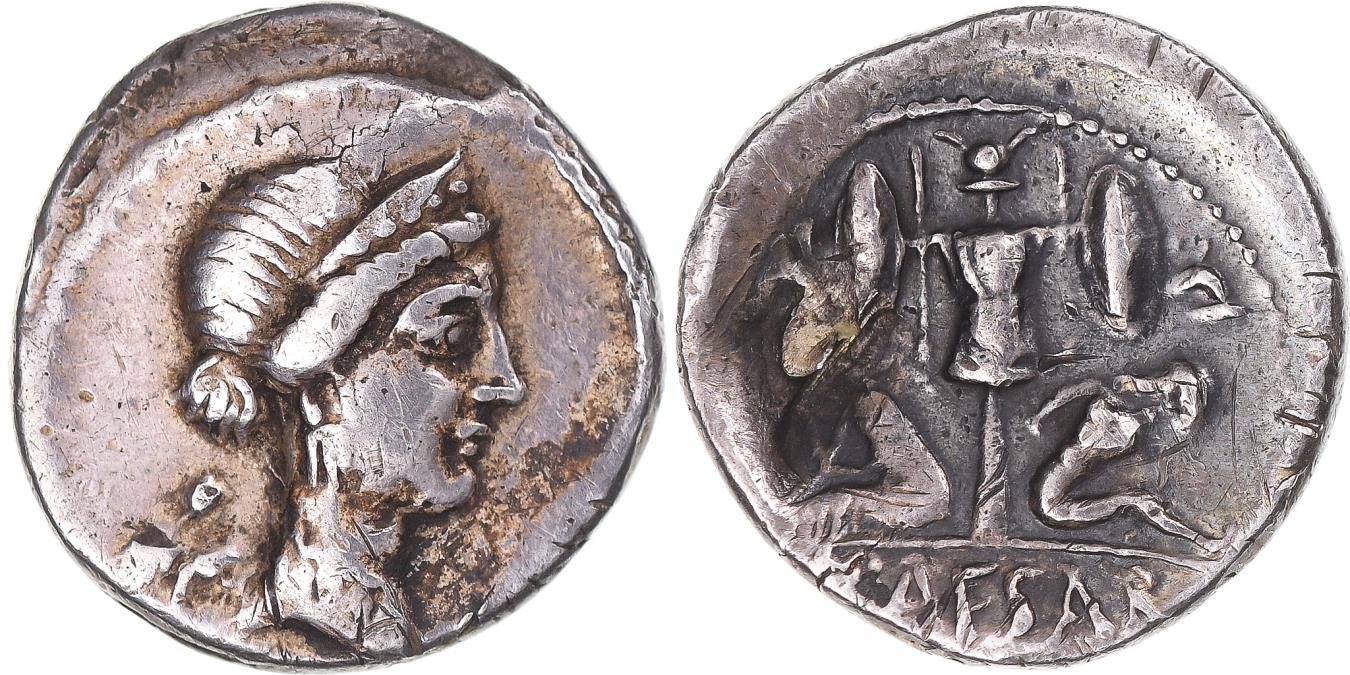 Coin, Julius Caesar, Denarius, 46-45 BC, Rome, , Silver, Crawford:468/1