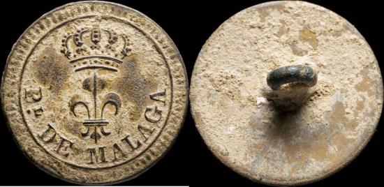 Button Military Spanish, Provincial Malaga, Independence War - 23 mm.