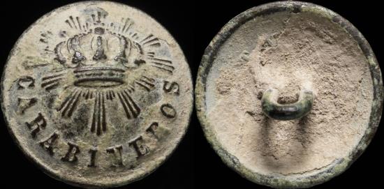 Button Carabineros, Spanish army, Napoleonic wars, 22 mm. | Ancient Coins