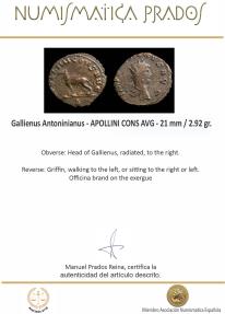 Gallienus Antoninianus - APOLLINI CONS AVG - 21 mm / 2.92 gr.