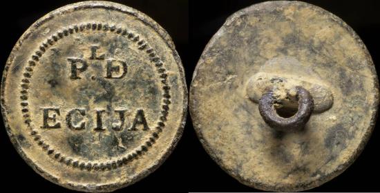 Button Provincial of Ecija - Spanish army, Napoleonic wars - 16 mm.