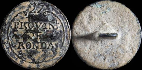 Button Provincial of Ronda - Spanish army, Napoleonic wars - 22 mm.