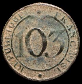 French Button Military, 103 Republique Francaise - 17 mm. | Ancient Coins