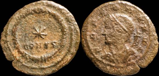 Constantine I - POP ROMANVS, Constantinople - 14 mm / 0.94 gr.