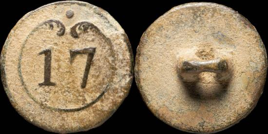 Button 17 st line Infantry French army, Napoleonic wars - 17 mm.