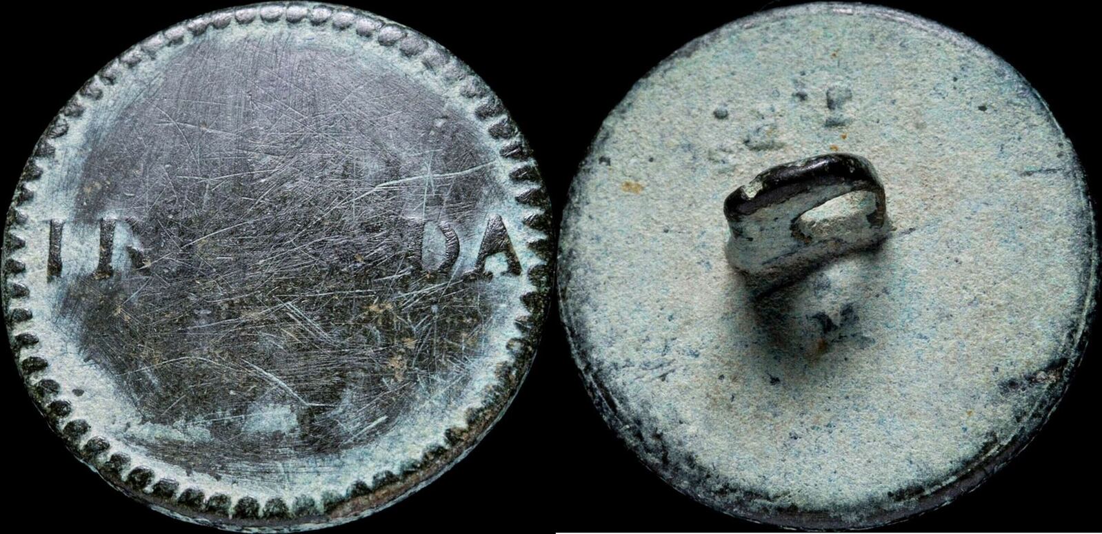 Button Spanish Independence Wars, Irlanda - 23 mm. | Ancient Coins
