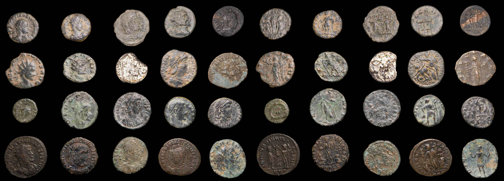 Roman Empire, lot of 20 coins, minted in the 3rd-4th centuries AD.