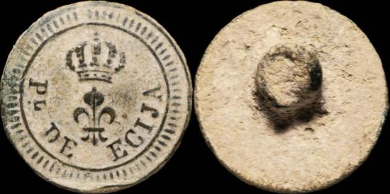 Button Provincial of Ecija - Spanish army, Napoleonic wars - 16 mm.