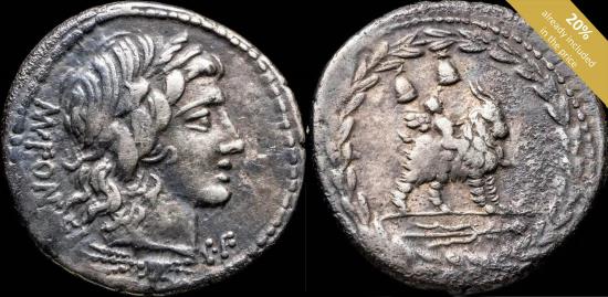Republican Denarius, C. Fonteia (85 a.C.) - 20 mm / 3.81 gr. | Ancient ...