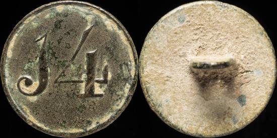 Button Military Spanish, Regiment 14, Napoleonic War - 22 mm.