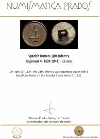 Spanish Button Light Infantry Regiment 4 (1824-1841) - 15 mm.